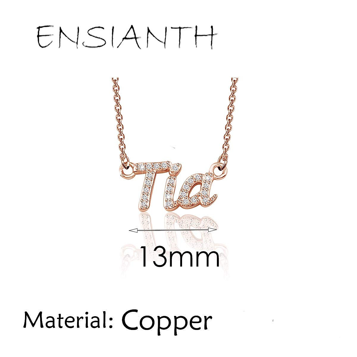 ENSIANTH Tia Necklace Aunt Gift Tia Letter Necklace Gift for Auntie (RG)