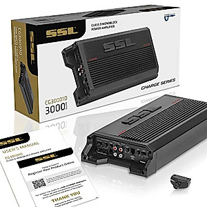 Sound Storm Laboratories CG3000.1D Class D Car Amplifier - 3000 Watts, 1 Ohm Stable, Digital, Monoblock, Mosfet Power Supply, Great for Car Subwoofers