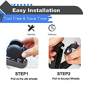 Office Chair Wheels Replacement Set of 5 Stem 11mm, Dual 2 Inch Rubber Chair Caster Wheels for All Hardwood & Carpet Floors Heavy Duty Rollerblade Chair Casters for Computer & Desk & Gaming Chairs