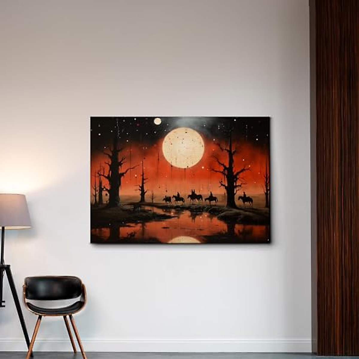 Majestic Black Stallion Galloping In The Clouds, Black Horse On Salt Flats, Canvas Print, Black Horse Print, Black Horse Wall Art