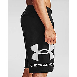 Under Armour Mens Rival Fleece Big Logo Shorts , Black (001)/Onyx White , Large