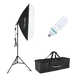 MimaPipa Softbox Lighting Kit 20"X28" Photography Lighting Kit with 2pcs E27 Socket 5500K Bulb Photography Continuous Lighting Kit Photo Studio Light Equipment for Camera Shooting Video Recording
