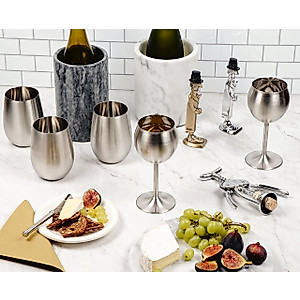 RSVP Endurance Stainless Steel Wine Glass, Set of 2