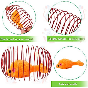 BENBO Cat Spring Balls, 3Pcs Stretchable Cat Springs Toys Interactive Caged Rats Rolling Cat Balls Spiral Crinkle Cat Toys Playful Coils Spring Toy for Kitten Cat Pet Indoor Play (Random Color)