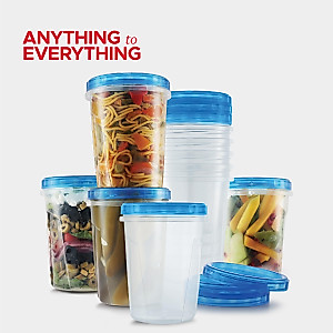 12 Pack Leakproof Freezer Containers for Food with Twist Top Lids - 32 Oz BPA Free Reusable Plastic Soup Containers with Screw On Lids - Ideal for Meal Prep, Leftovers & Pantry Organization