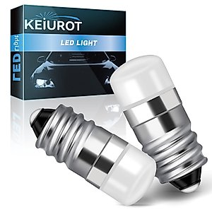 Keiurot 1487 1447 Bulb 1446 1449 E10 Led Bulb House Number Light Bulb Address Lights 10V-30Volt Train Bulbs, Flashlight Bulb, Landscaping Light Warm White, 2Pack