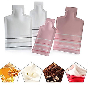 Bottle Shape Open Top Aluminum Foil Pouch Package Bag with Tear Notch Portable Cute Bottle Shape Food Preservation Smell Proof Packaging Pouches (White, 2.9×5.1in (7.5×13cm))