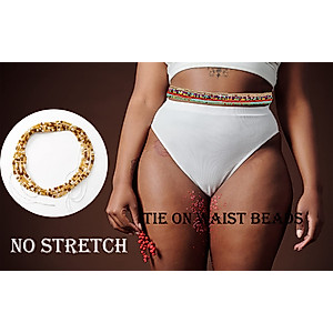 60 Inch Belly Beads for the Waist No Stretch Plus Size Tie on Waist Beads for Women DIY Custom Length Adjustable (Tie On, 60in)