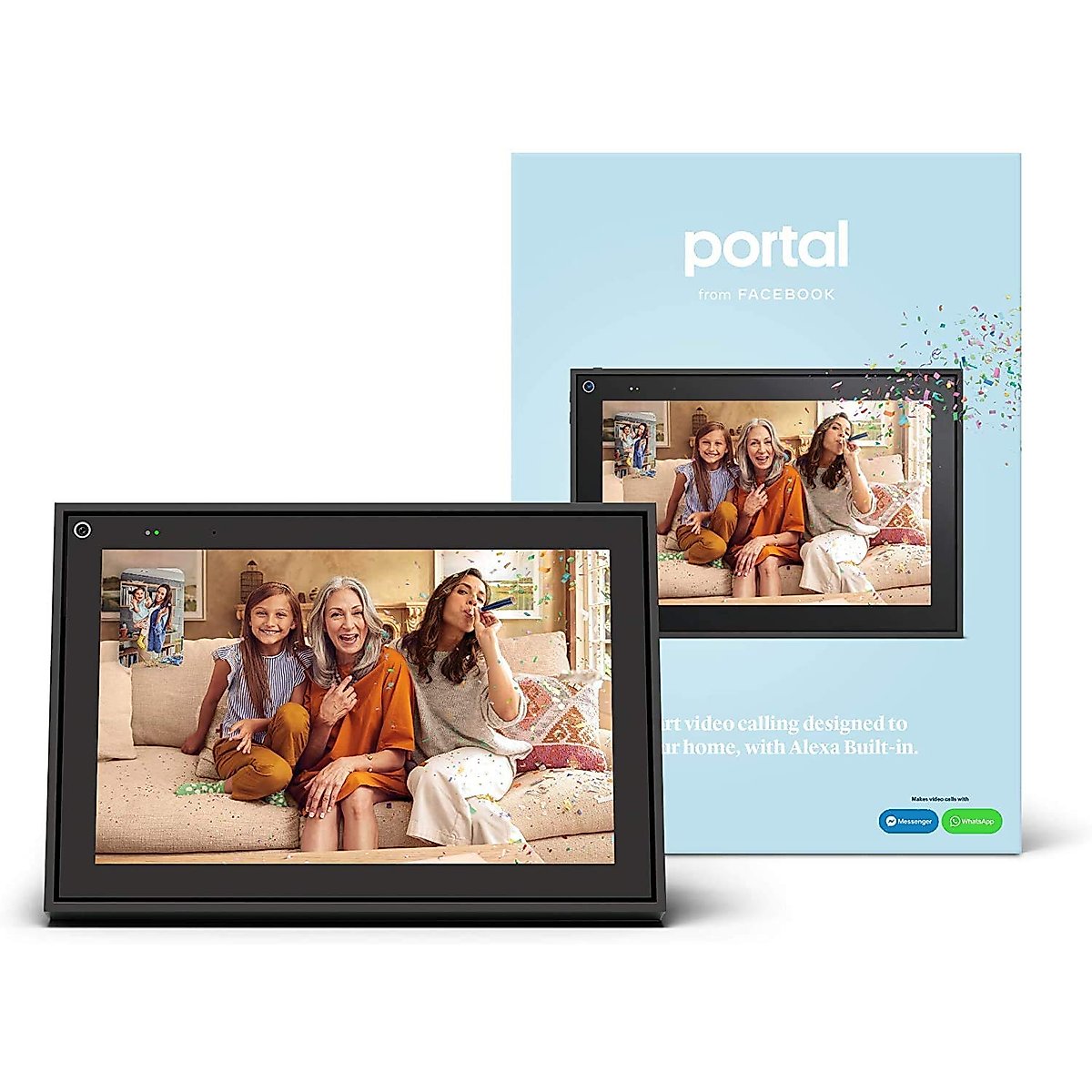Facebook Portal Holiday Bundle, Digital Picture Frame, Smart Video Calling 10 Inch Touch Screen Display with Alexa, Black+ NexiGo Wireless Mouse Bundle