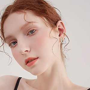 KINGWHYTE Daisy Hoop Earrings 925 Sterling Silver Lucky Flower Earrings Small Huggie Earrings Daisy Fashion Jewelry Gifts for Women 20mm