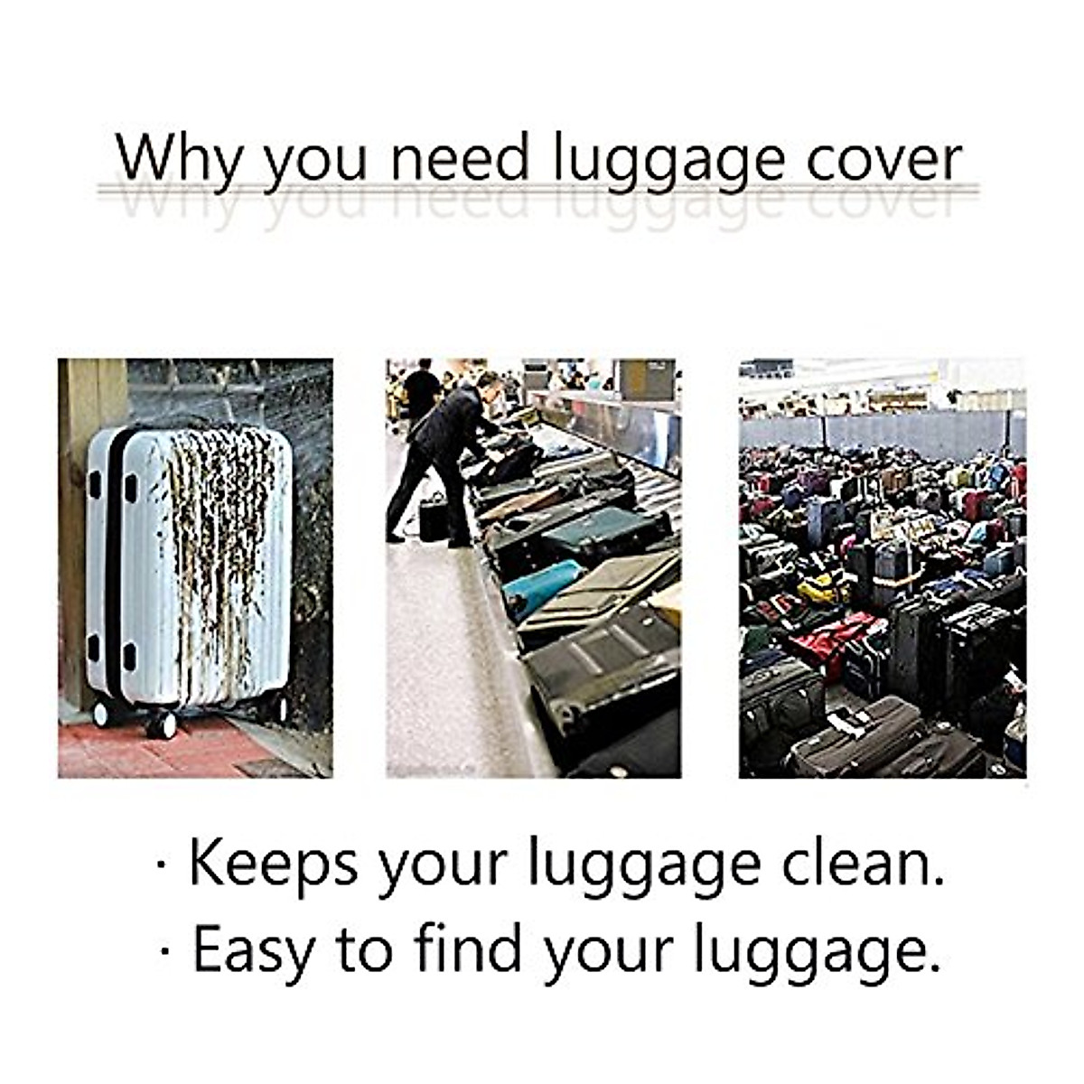BIGCARJOB Travel Dust-proof Suitcase Cover Sunflower Print Clear Luggage Cover Protector Tsa Approved for 26-28inch