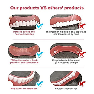 Fake Teeth, 2 PCS Dentures Teeth for Women and Men, Dental Veneers for Temporary Teeth Restoration, Nature and Comfortable to Protect Your Teeth and Regain Confident Smile, Natural Shade