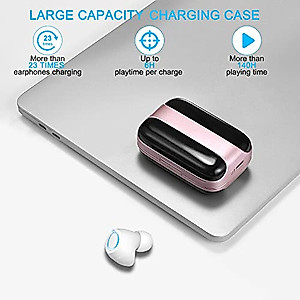 Motast Wireless Earbuds, Bluetooth 5.1 Earbuds 140H Playtime Bluetooth Headphones Stereo Noise Cancelling Wireless Earphones in Ear with Mic, USB-C Charging IP7 Waterproof Headset for Sport Rose Gold