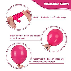 RUBFAC 116pcs Hot Pink Balloons Different Sizes Pack of 36 18 12 10 5 Inch for Garland Arch Extra Large Balloons for Birthday Wedding Party Decoration