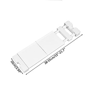 LIYIVNAA Extendable Narrow Closet Tension Shelf Slim Cupboard Divider Rod Adjustable Cabinet Organization Storage Rack Windowsill Bathroom Shelving Unit for Small Space - White