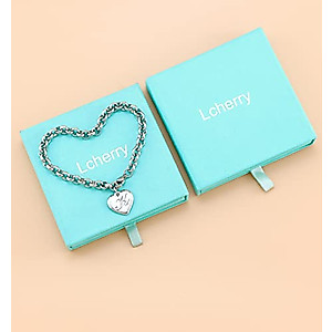 Bracelet Gift for Women Heart Initial Bracelets Stainless Steel Charm Bracelet Letter C Monogrammed Bracelets for Women