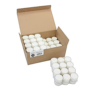 Stonebriar Bulk 96 Pack Unscented Smokeless Long Burning Clear Cup Tea Light Candles with 8 Hour Extended Burn Time, White