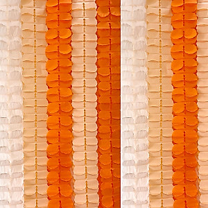 10PCS Four Leaf Clover Paper Flowers Garland Decorations Four Leaf Clover Paper Banner Tissue Paper Streamers Reusable Hanging Garland for Birthday Wedding Party Backdrop Home Decor(Orange kit)