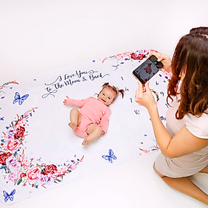 Happy Little Bubs - Baby Girl Milestone Blanket - Baby Blankets for Girls - Baby Monthly Milestone Blanket Girl - Baby Month Blanket - Milestone Blanket for Baby Girl - Baby Girl Blanket 60''x40''