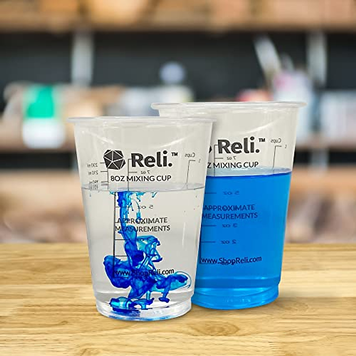 (120 Pcs - Bulk Value) Reli. 8 oz Paint Mixing Cup/Resin Mixing Cups | Disposable Measuring Cups | Clear Plastic Mixing Cups for Paint, Epoxy Resin, Pigments | Multipurpose Self Mixing Cup/Epoxy Cup