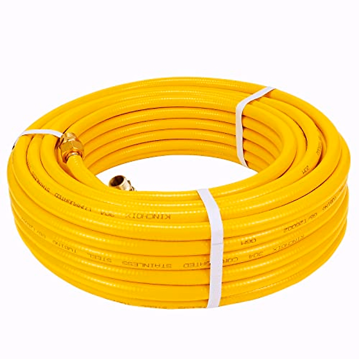 Kinchoix 70ft 1/2'' Natural Gas Line Gas Tubing Pipe Kit for Construction Heaters NG Appliance Propane Equipment with 2 Male Fittings