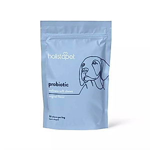 Holistapet Wellness Soft Chews, Probiotic for Dogs, Supports Overall Health, Sweet Potato and Pumpkin Blend, All Natural Ingredients (30 Count, Original)