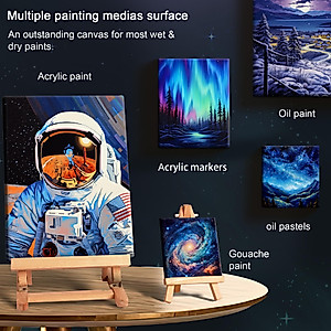 PHOENIX Black Stretched Canvas, 11x14 Inch/4 Pack - 3/4 Inch Profile, 8 Oz Quadruple Gesso Primed 100% Cotton Blank Black Canvases for Acrylic, Oil, Tempera, Metallic, Neon Painting & Crafts