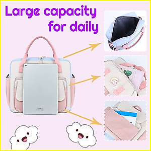 Tecotely Kawaii Backpack Cute Toge Bag Crossbody Shoulder Bag with Kawaii Pins Accessories for Girls (Pink)