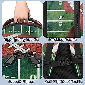 TropicalLife American Football Large Backpack for Women Men Lightweight Laptop Backpack Football Sport Water Resistant Carry On Backpack Computer Hiking Travel Rucksack Casual Daypack Shoulder Bag