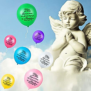 36 Pieces Colorful Release Memorial Balloons Remembrance Funeral Balloons with 2 Pieces White Ribbons for Celebration of Life, Balloon Release, Funeral Decoration