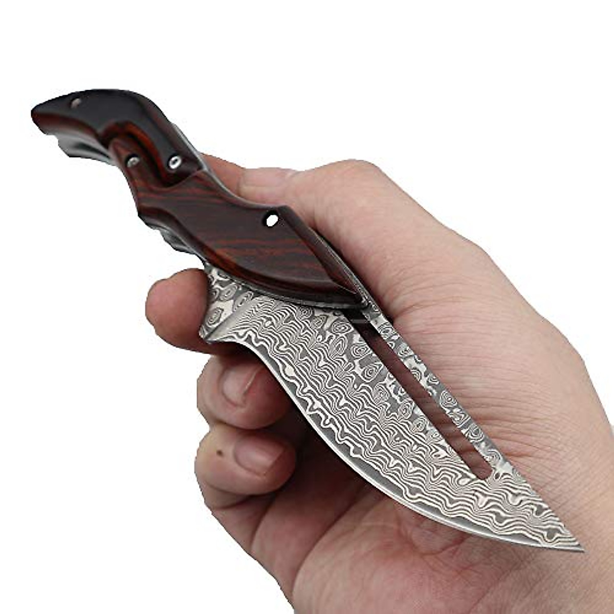 MASALONG Residual Wings KNI191 Damascus folding collection knife (Straight back)