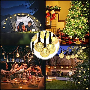 TCJJ 100 LED 39FT Crystal Globe Solar Fairy Lights, String Lights Outdoor, Waterproof Patio Lights Solar Powered Decorative with 8 Lighting Modes for Party Garden Yard