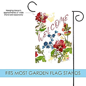 Toland Home Garden 1112585 Welcome Blooms Spring Flag 12x18 Inch Double Sided Spring Garden Flag for Outdoor House Flower Flag Yard Decoration