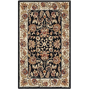 SAFAVIEH Easy Care Collection 2' x 3' Black/Ivory EZC101B Hand-Hooked Oriental Accent Rug