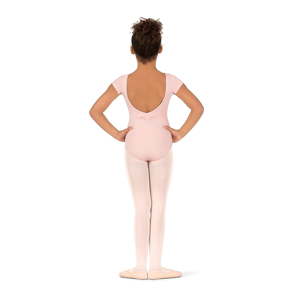 Theatricals Girls Cotton Pinched V-Back Short Sleeve Leotard Purple L TH5559C