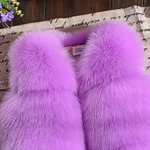 Toddler Baby Girls Faux Vest Winter Warm Coat Jacket Cute Thick Clothes Fuzzy Coat Girls