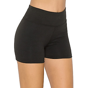 ALWAYS Women's 3" Bike Shorts Leggings - High Waist Compression Soft Stretch Workout Activewear Yoga Pants Black L