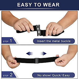 TOURZOO No Show Invisible Belt for Women/Men Elastic Web Strap Waist Stretch Belt with Flat Buckle for Jeans Pants Dresses