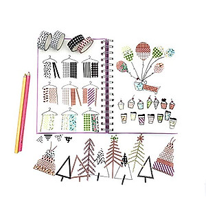 Washi Tape Set Gift Box, 30 Rolls 3 Sizes 15mm 10mm and 3mm Arts and Crafts, Decorative Masking Craft Cute Tape, Great Scrapbooking Tape Set, DIY Bullet Journal, Planner Washy Tape