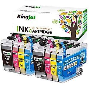 Kingjet LC3033 Ink Cartridge 8 Pack, Replacement for Brother LC3033XXL 3033 LC3035 3035, Work with Brother MFC-J995DW MFC-J995DWXL MFC-J805DW MFCJ805DWXL MFC-J815DW Printer (2BK / 2C / 2M / 2Y)