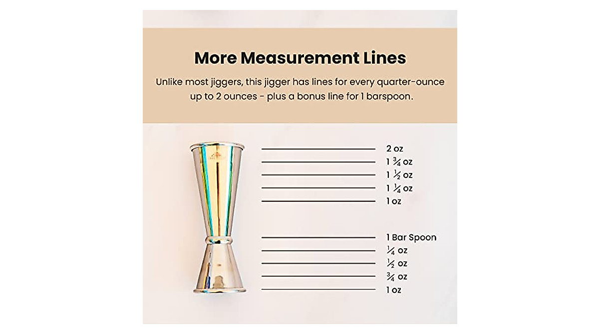 Premium Japanese Cocktail Jigger - Precise Measurement & Durability