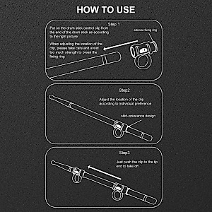 Drumsticks Grips with Drum mutes, Drumsticks Accessories for 5A drum sticks, Easy Stick Twirl, Grip or Control Clips, Good for Beginner Drummer, AUPHY