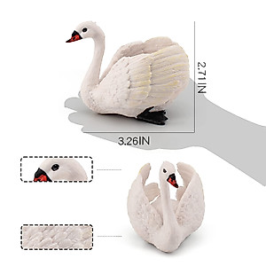 LC JoyCre Swan Toy 3.5 Inch Goose Toy White Swan Figurine Toy Animal Figure for Toddlers Preschool Animals Figures Eduactional Project Diorama Model Toy for Kids 3 4 5 6