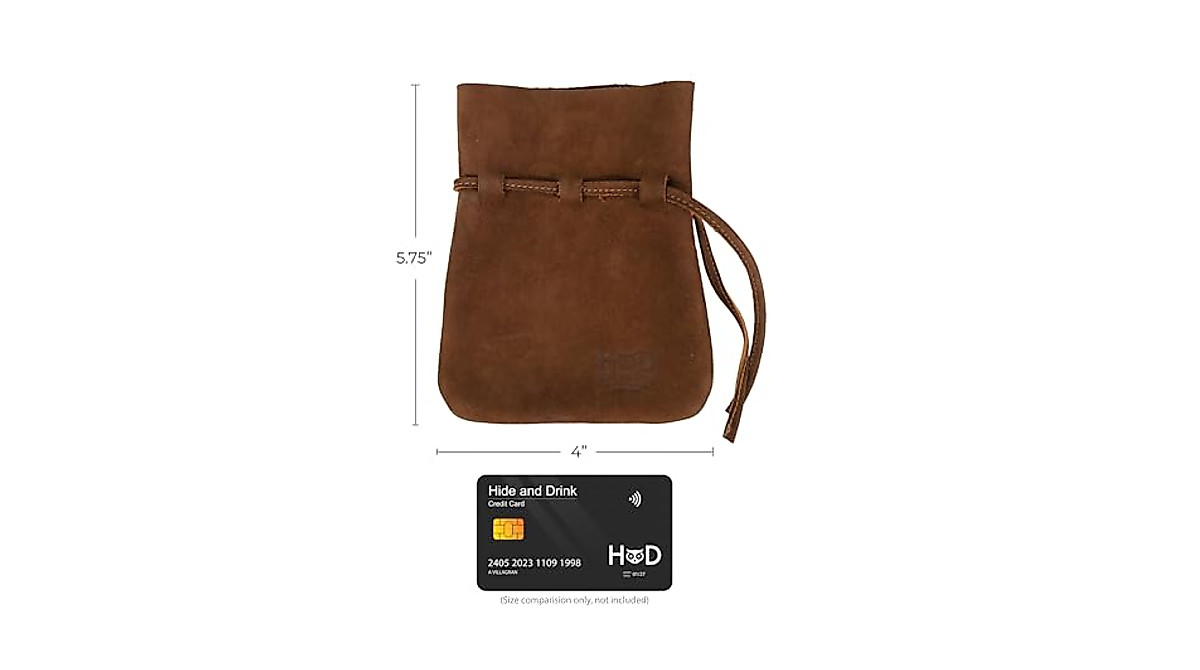 Medieval Drawstring Coin Pouch: Handmade Leather Bag