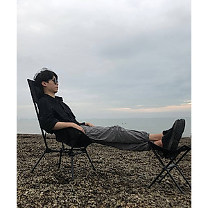 AnYoker Camping Chair, 2 Way Compact Backpacking Chair, Portable Folding Chair, Beach Chair with Side Pocket, headrest and Foot Rest, Lightweight Hiking Chair 01666 （Blue）