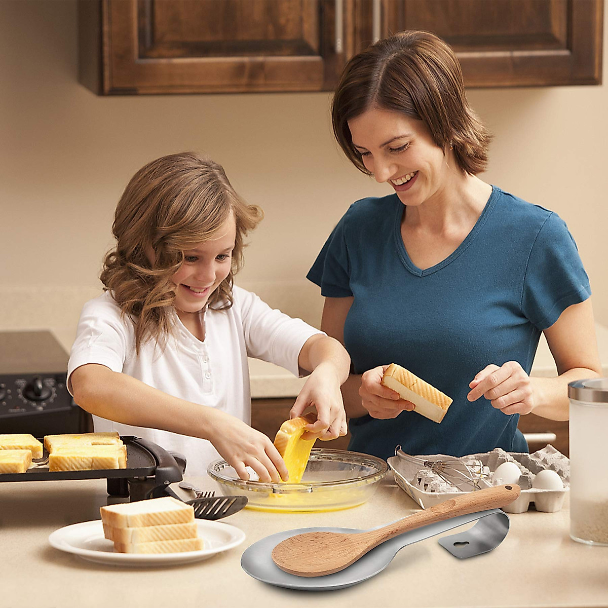 New Stainless Steel Spoon Rest,Kitchen Utensil Spoon Holder,Spatula Ladle Holder,spoon holder for stove top, spoon rest for kitchcen Countertop Heavy Duty Gift for mom freinds(Silver 1PC)