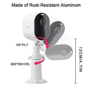 (4 Pack, Metal), BFYTN Security Camera Metal Wall/Ceiling Mount, Adjustable Indoor/Outdoor Mount Compatible with Arlo, Arlo Pro 2 3, Arlo Ultra Others -Replacement Mount for Ring Stick Up Cam Battery