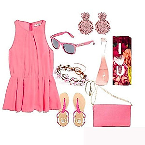 Statement Drop Earrings Pink Bohemian Beaded Round Dangle Earrings Gift for Women