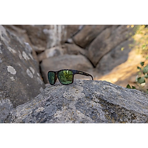 Suncloud A-Team Polarized Sunglasses, Matte Tortoise/Polarized Green Mirror, One Size