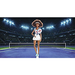 Barbie Role Models Doll Naomi Osaka Collectible with Tennis Dress, Racket and Accessories, Posable